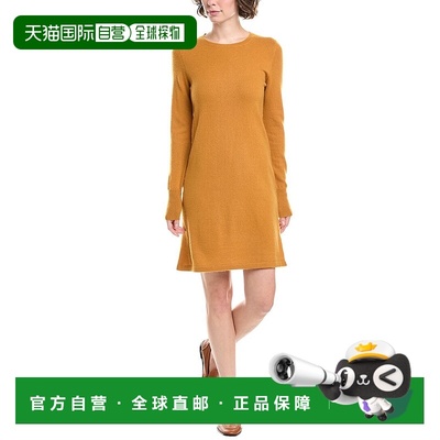 自营 InCashmere纯色羊绒T恤连衣裙-棕色 美国奥莱直发