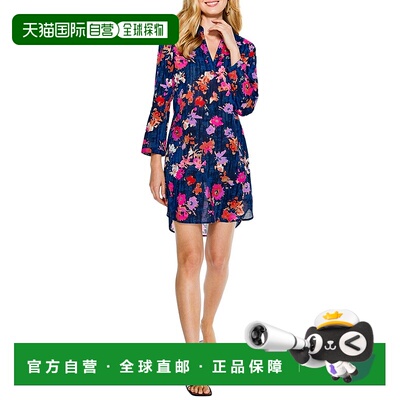 自营 NIC+ZOE Glowing Blossoms 褶皱束腰连衣裙粉色 美国奥莱直