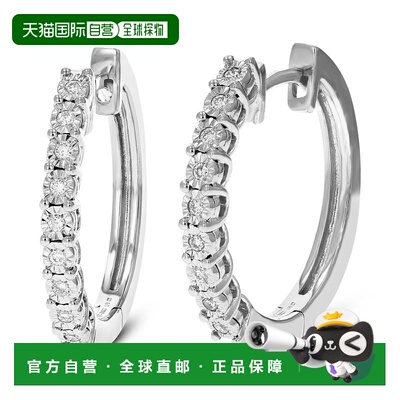 自营vir jewels0.925 纯银爪镶 1/6 克拉圆形实验室培育钻石圈形