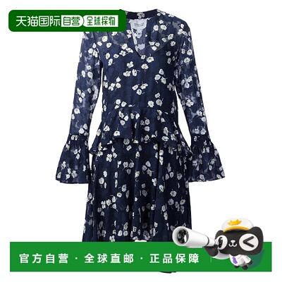 自营 Derek Lam 10 Crosby 碎花连衣裙，海军蓝 - 海军蓝 美国奥