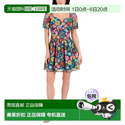 自营Kensie Embroidered Mesh Mini Dress - multi 美国奥莱直发