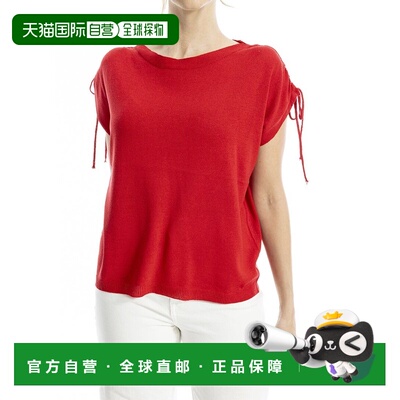 自营Max Studio Dolman Sleeve Linen-Blend Sweater - red 美国