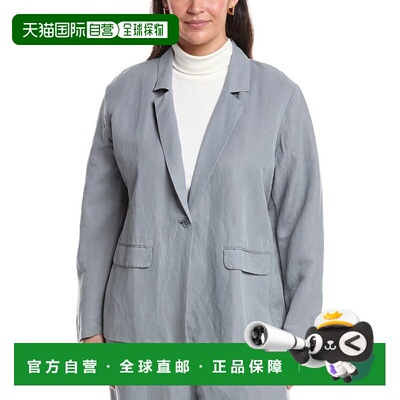 自营EILEEN FISHER Plus Linen & Silk-Blend Blazer - blue 美国