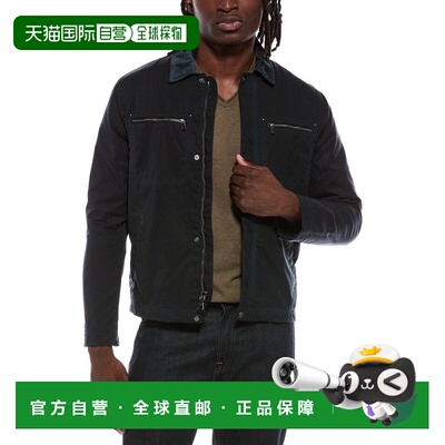自营John Varvatos Calvin打蜡工作夹克-海军蓝 工装 美国奥莱直