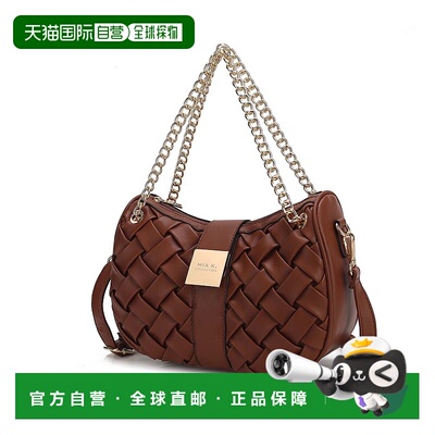 自营 mia k collectionSolari Braided Chain Vegan Leather Shou