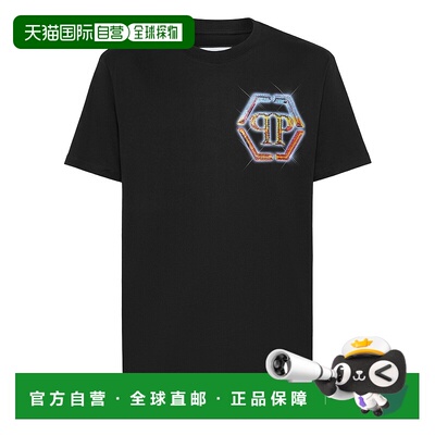 自营 philipp plein圆领 SS Hexagon T 恤 - 黑色 美国奥莱直发