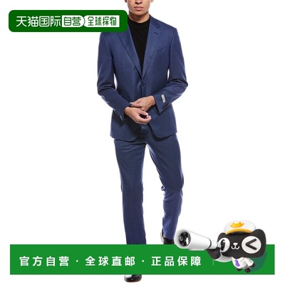 自营Canali 2pc Wool Suit - blue 美国奥莱直发