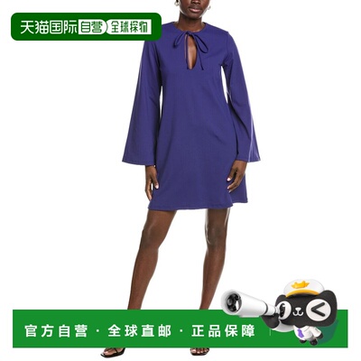 自营susana monaco Bell Keyhole Tie Dress - blue 美国奥莱直发