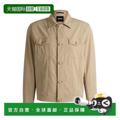 自营 bossRelaxed-fit overshirt in washable stretch fabric -