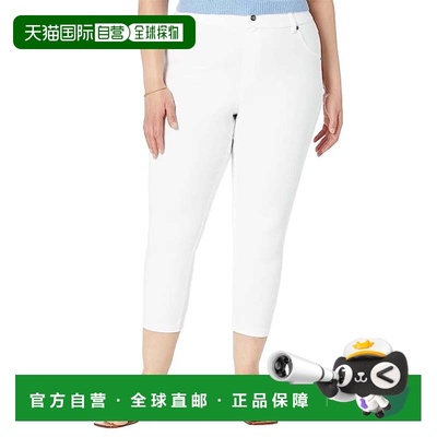 自营Hue Capri Jeans Women White Ultra Soft Denim High-Rise S