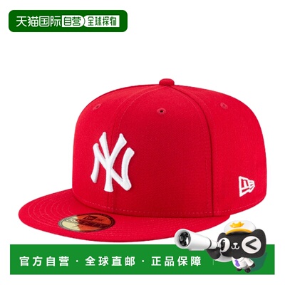 自营 New Era 59Fifty MLB 纽约洋基队红/白基本款贴合白帽 11591
