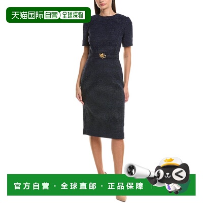 自营Oscar de la Renta Lurex Tweed Silk-Lined Sheath Dress -