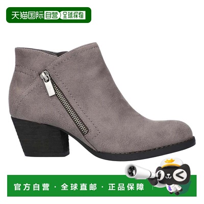 自营Women's Bella Vita Bobbi Bootie Gray Zipper Block Heel A