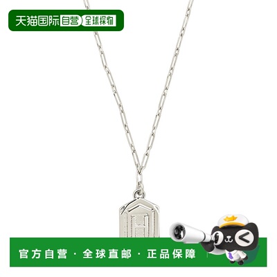 sterling foreverHexagon Tag Initial Necklace - silver-h 【美