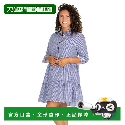 自营duffield lane海军中的墨菲连衣裙Gingham-海军 美国奥莱直发