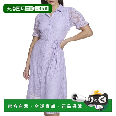自营Kensie Allover Floral Lace Midi Dress - purple 美国奥莱