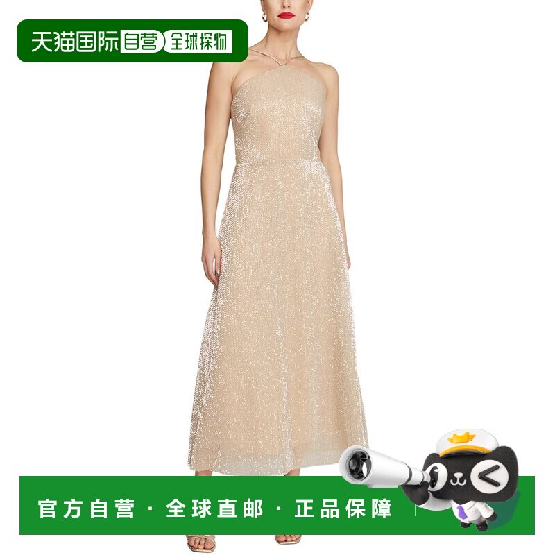 自营Halston Denise中长款连衣裙-棕色 美国奥莱直发