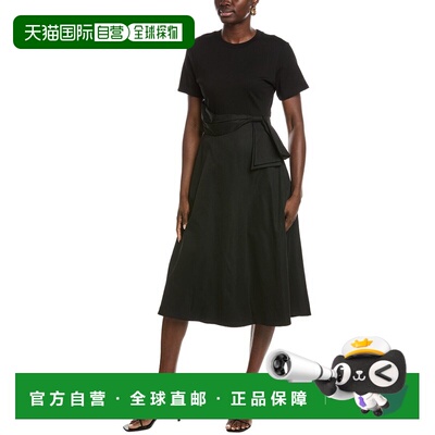 自营Gracia Half & Half Midi Dress - black 美国奥莱直发