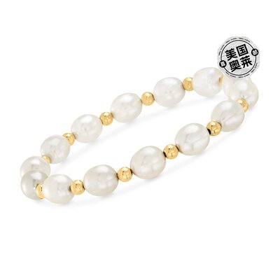 Ross-Simons 8-9mm Cultured Pearl and 14kt Yellow Gold Bead B