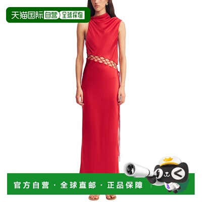 自营Shona Joy Tatum Cowl Lace Up Maxi Dress - red 美国奥莱直