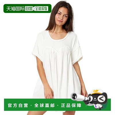 自营 Free People Catalina迷你连衣裙女式象牙棉褶边圆领ASM52-