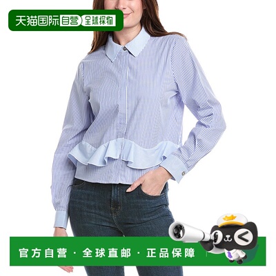 自营nicole miller妮可 米勒衬衫-蓝色 【美国奥莱】直发