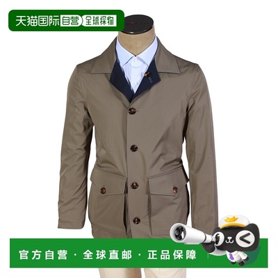 自营 Kired by Kiton灰褐色/深蓝色双面夹克-蓝色，灰褐色 美国奥