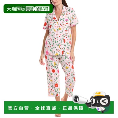 自营bedhead床头2件裁切睡衣套装-粉红色 美国奥莱直发休闲裤