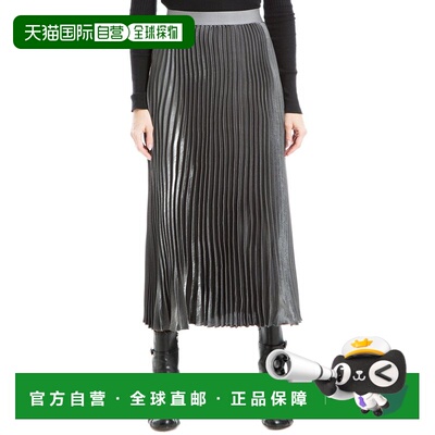 自营Max Studio Pleated Midi Skirt - grey 美国奥莱直发半身裙