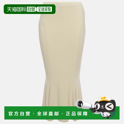 自营Norma Kamali Beige Stretch Knit Fishtail Midcalf Skirt -