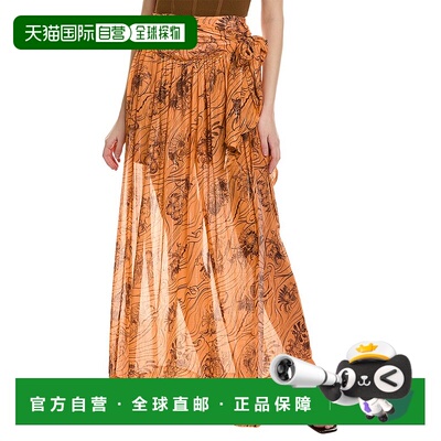 自营Sabina Musayev Patina 真丝混纺长裙 - 橙色 美国奥莱直发
