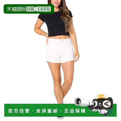 自营celebrity pink名人粉红色短裤女式大三白色牛仔布4 “曲线高