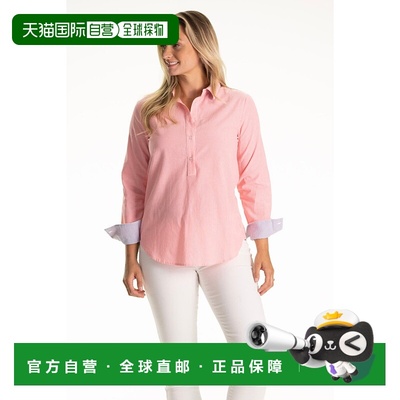 自营duffield laneThe Seersucker Pointe Tunic in Neon Coral S