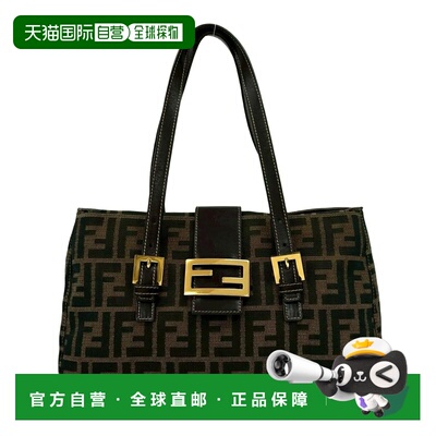 自营Fendi  Leather Canvas Handbag Tote Bag (Pre-Owned) - bla