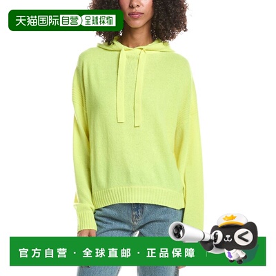 自营brodie cashmereBrodie羊绒希瑟罗纹羊绒连帽衫-霓虹灯黄色