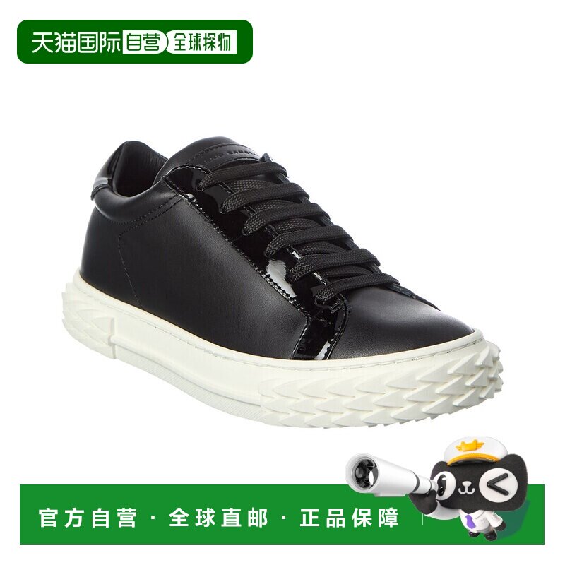自营Giuseppe Zanotti Blabber皮革运动鞋-黑色 美国奥莱直发