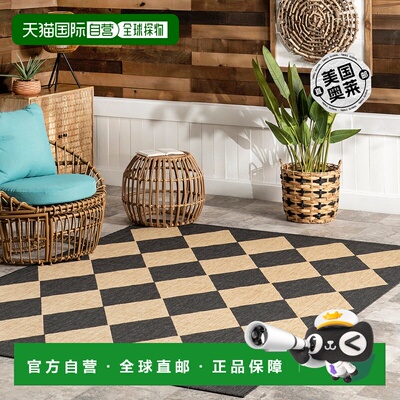 自营nuLOOM Sabina Diamond Trellis 室内/室外地毯 - 深灰色 【