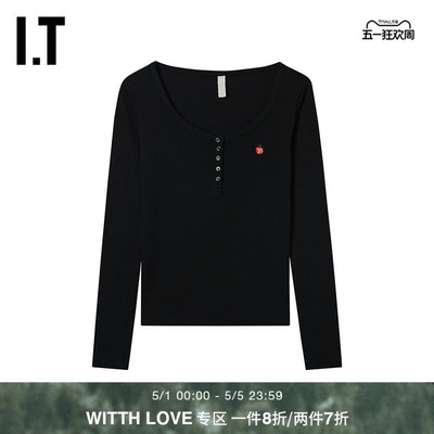 ITWITTHLOVE大圆领长袖T恤