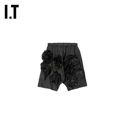 IT落裆阔腿裤中裤复古文艺风