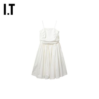 IT CDG tricot COMME des GARCONS女装纯色吊带连衣裙中长裙伞裙