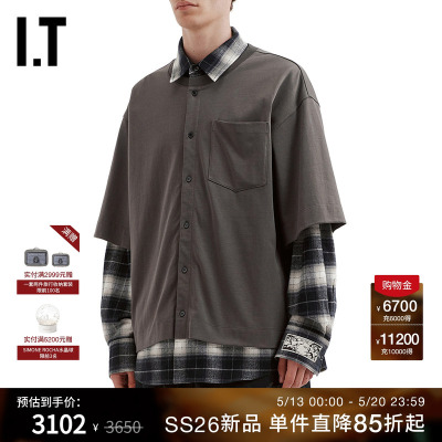 ITWe11Done假两件格纹衬衫