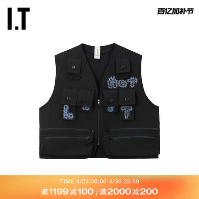 ITWESTFALL拉链马甲户外工装风