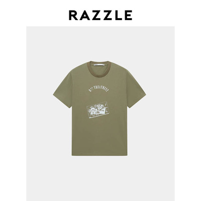 RAZZLE 地素奥莱男装浅绿色短袖T恤秋季短袖T恤