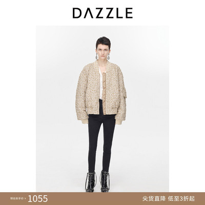 【奥莱专供】DAZZLE地素奥莱 花纱夹克冬季优雅别致棉服外套女