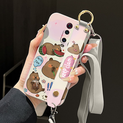 适用红米 K20 Pro 尊享版手机壳M1903F11A/C/T/Redmi软硅胶腕带全包水豚一家背带超薄流行液态个性网红趣味