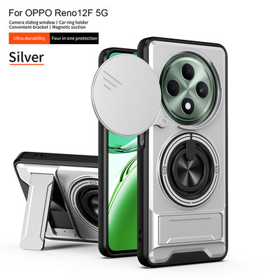 适用于OPPO Reno12F手机壳带镜头盖推窗opporeno12fs保护套气囊防摔CPH2637外壳rono全包海外版港支架2687