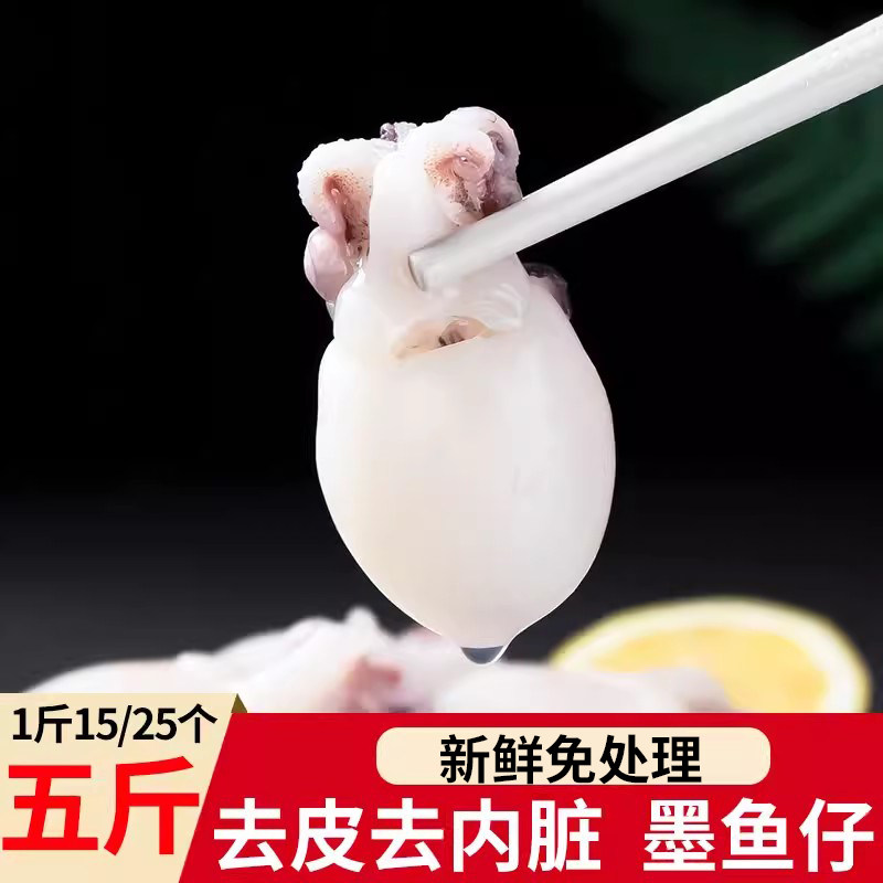 鲜冻墨鱼仔冷冻鲜活新鲜水产小花枝小乌贼海鲜目鱼火锅食材小墨鱼