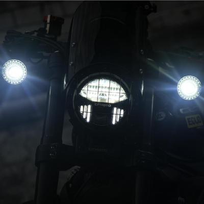 Biying适合覆古巡航改装摩托车射灯三亮度Tr300加农摩托车灯