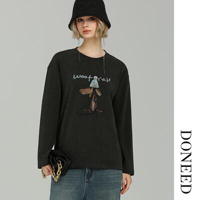 卡通印花针织打底绒感卫衣