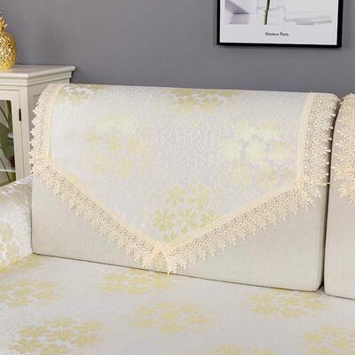 浅米色沙发垫巾三角靠背巾扶手盖布四季通用防滑简约现代2023新款